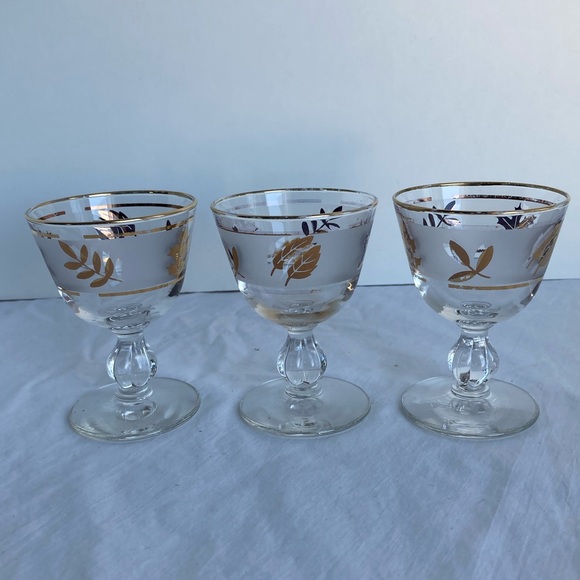 Libbey | Dining | Vintage Libbey Golden Foliage Bar Glasses Set Of 3 ...